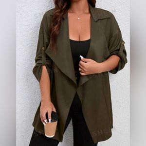 SHEIN | Jackets & Coats | Nwot Shein Army Green Coat | Poshmark